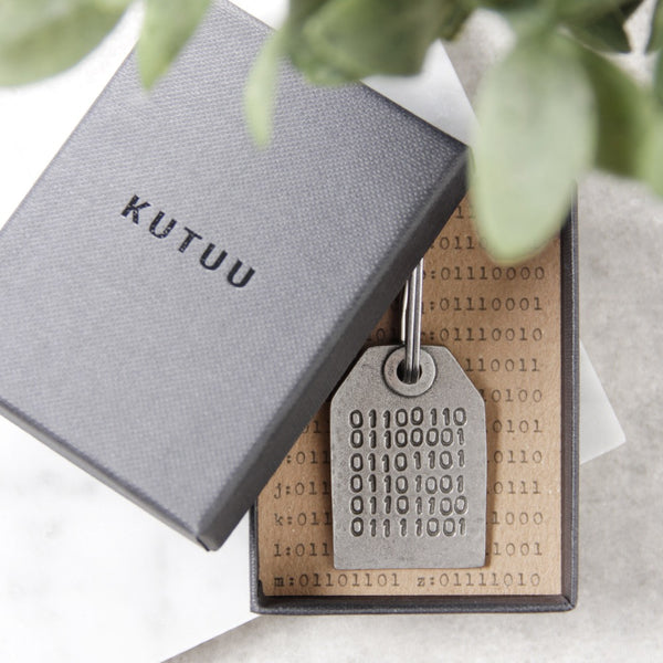 Binary code message keyring - Anna Fashion + Lifestyle